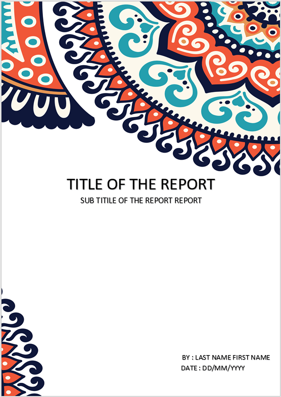 Cover Page Download Template For MS Word Fashionable Page Cover