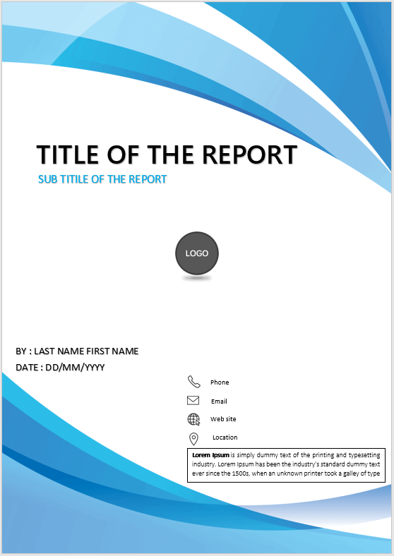 Title Page Blue White Cover Page Design COVER PAGES